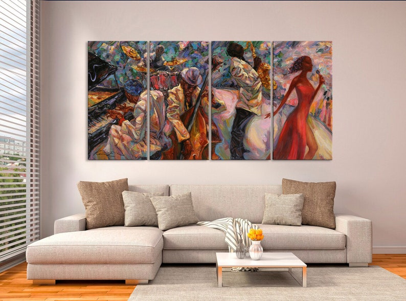 Abstract Jazz Music Wall Art African American Art Large - Etsy