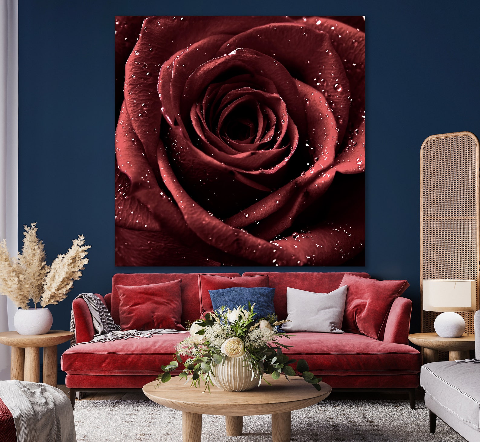 Rose Canvas Print Red Rose Poster Print Flower Poster Red Rose Print ...