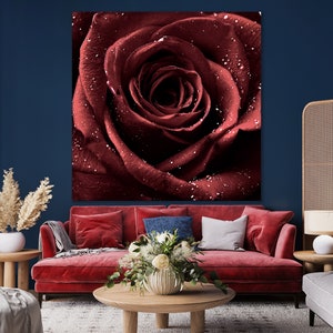 Rose Canvas Print Red Rose Poster Print Flower Poster Red Rose Print ...