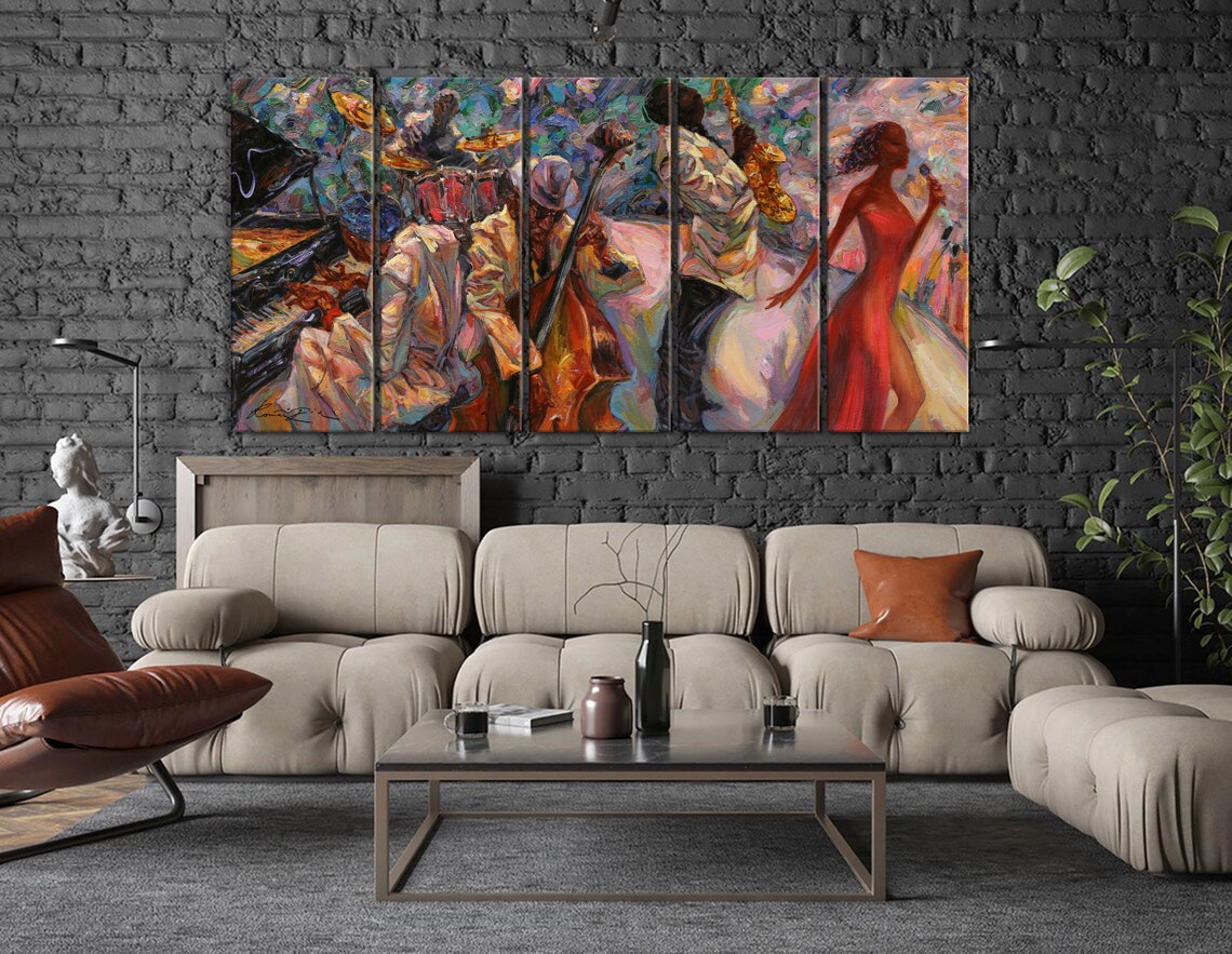 Abstract Jazz Music Wall Art African American Art Large - Etsy