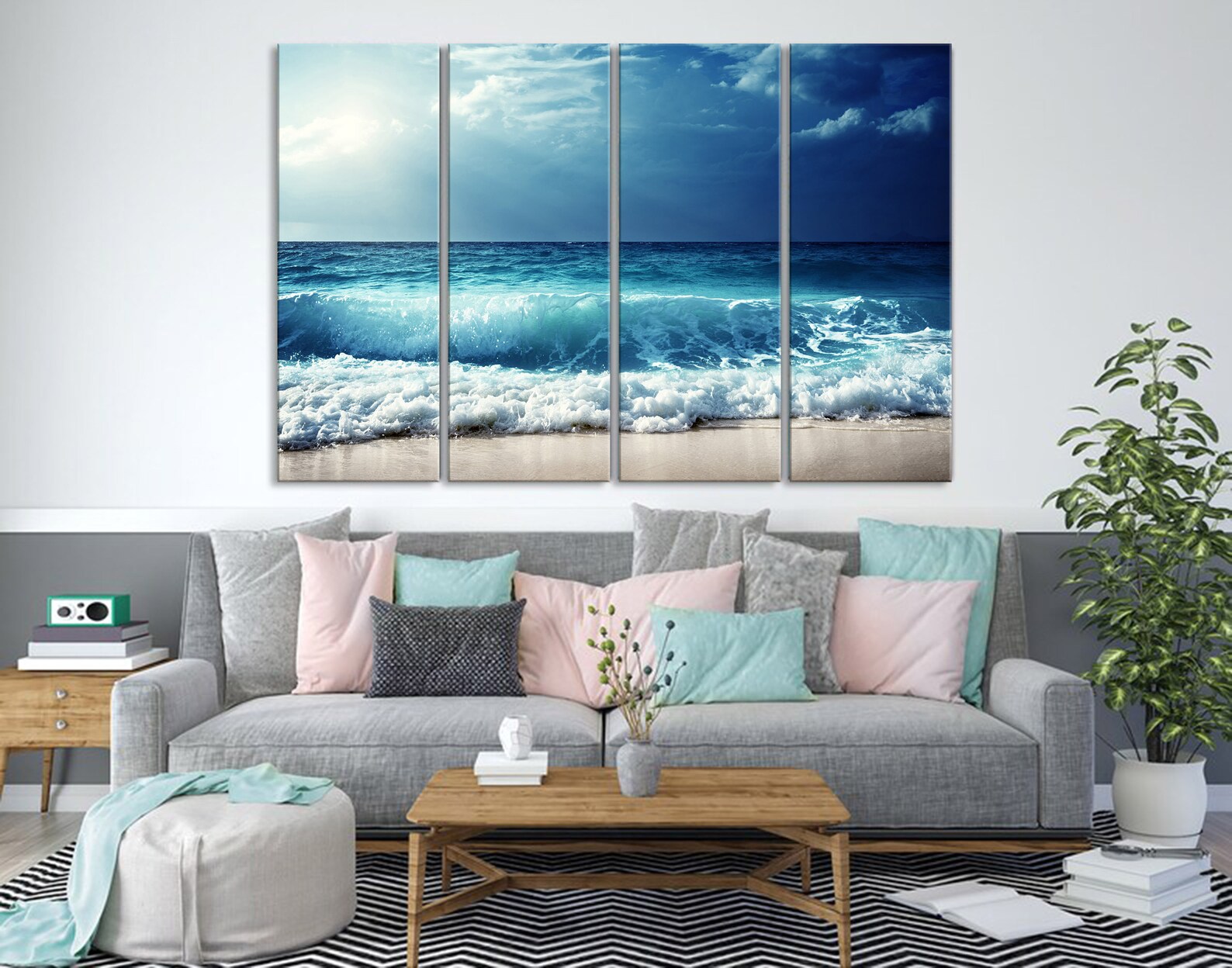 Ocean Beach Canvas Prints Sea Landscape Nautical Photo Coastal Canvas ...