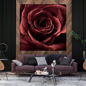 Rose Canvas Print Red Rose Poster Print Flower Poster Red Rose Print ...