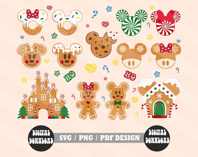 Christmas Gingerbread Svg, Mickey Gingerbread SVG, Christmas Svg ...