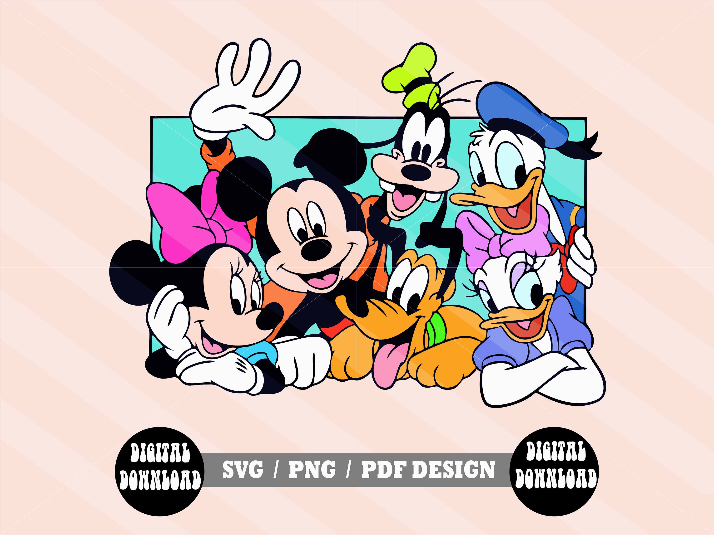 Mickey Mouse Friends Svg Pdf Png Mickey Mouse Minnie - Etsy UK