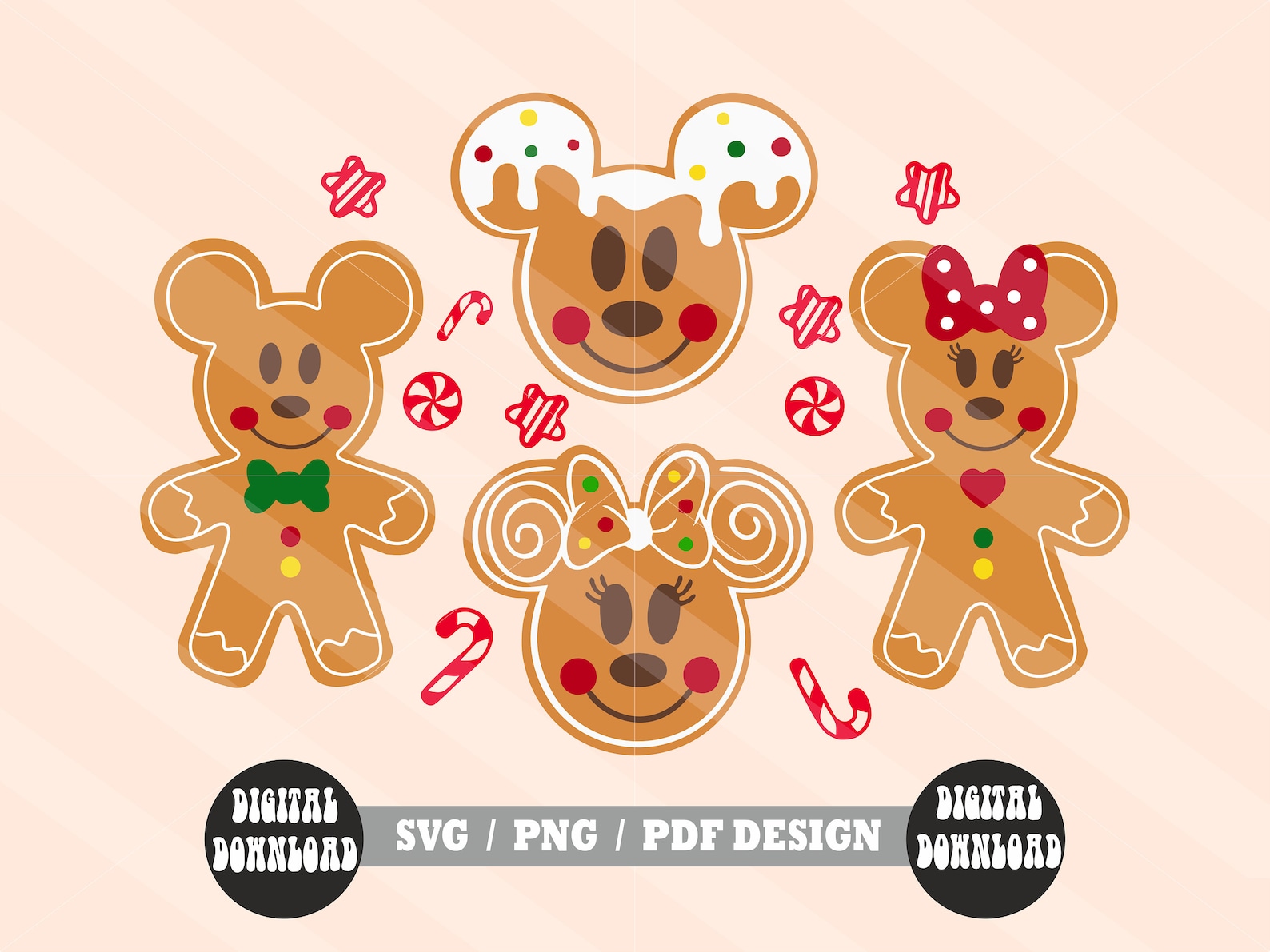 Christmas Gingerbread Svg, Mickey Gingerbread SVG, Christmas Svg ...