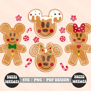 Christmas Gingerbread Svg, Mickey Gingerbread SVG, Christmas Svg ...