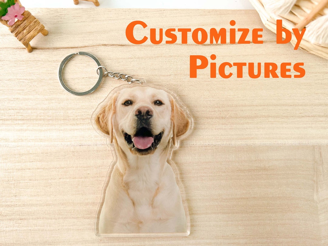 Personalized Pet Photo Portrait Keychain Custom Dog/cat - Etsy