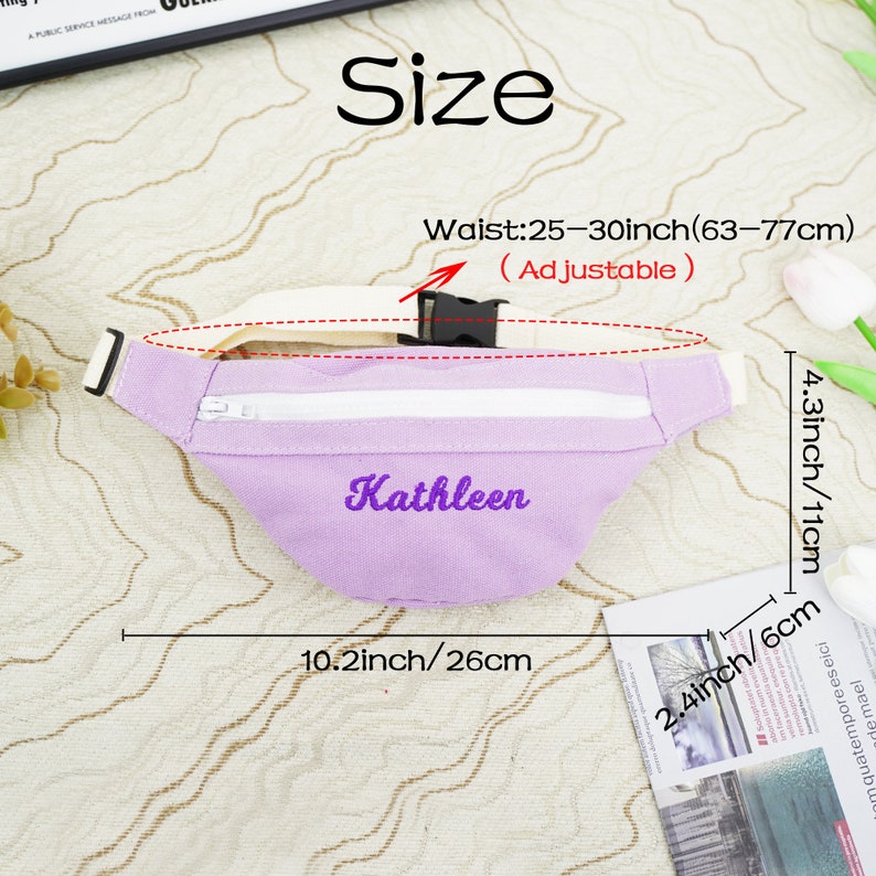 Personalized Kids Fanny Pack: Custom Canvas Belt Bag, Toddler Hip Bag ...