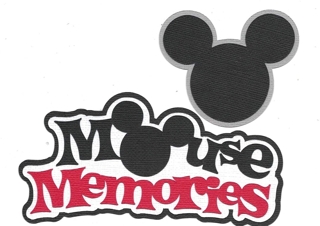 Premade Scrapbook-paper Piecing-scrastampin-for Layouts-title-disney-mickey Mouse-mouse Memories ...