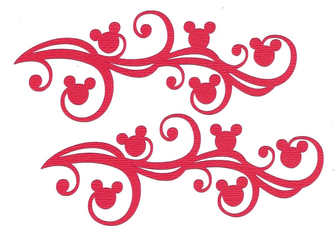 Premade Scrapbook-paper Piecing-scrastampin-for Layouts-disney-mickey Mouse-mickey Swirls ...