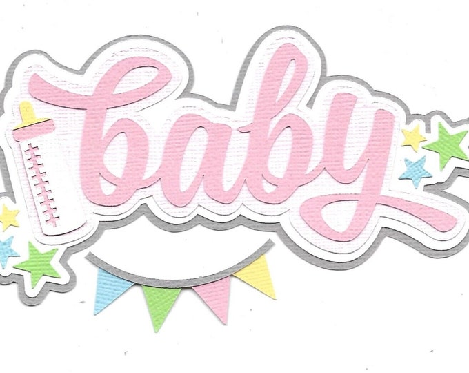 Premade Scrapbook-paper Piecing-scrastampin-for Layouts-title-baby Girl ...