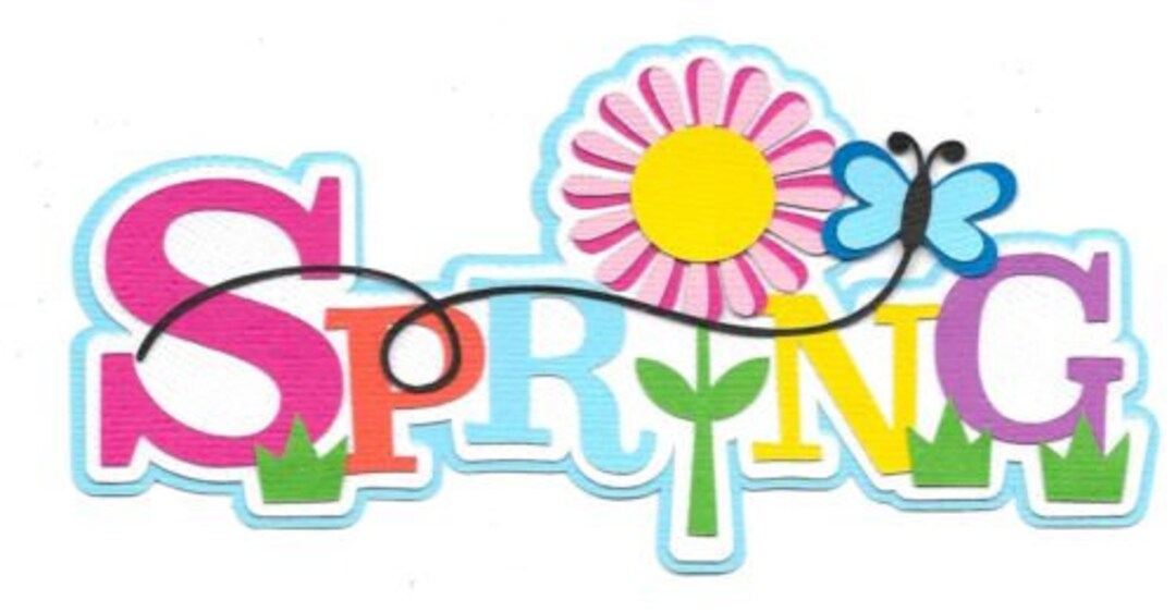 Premade Scrapbook-paper Piecing-scrastampin-for Layouts-title-spring - Etsy