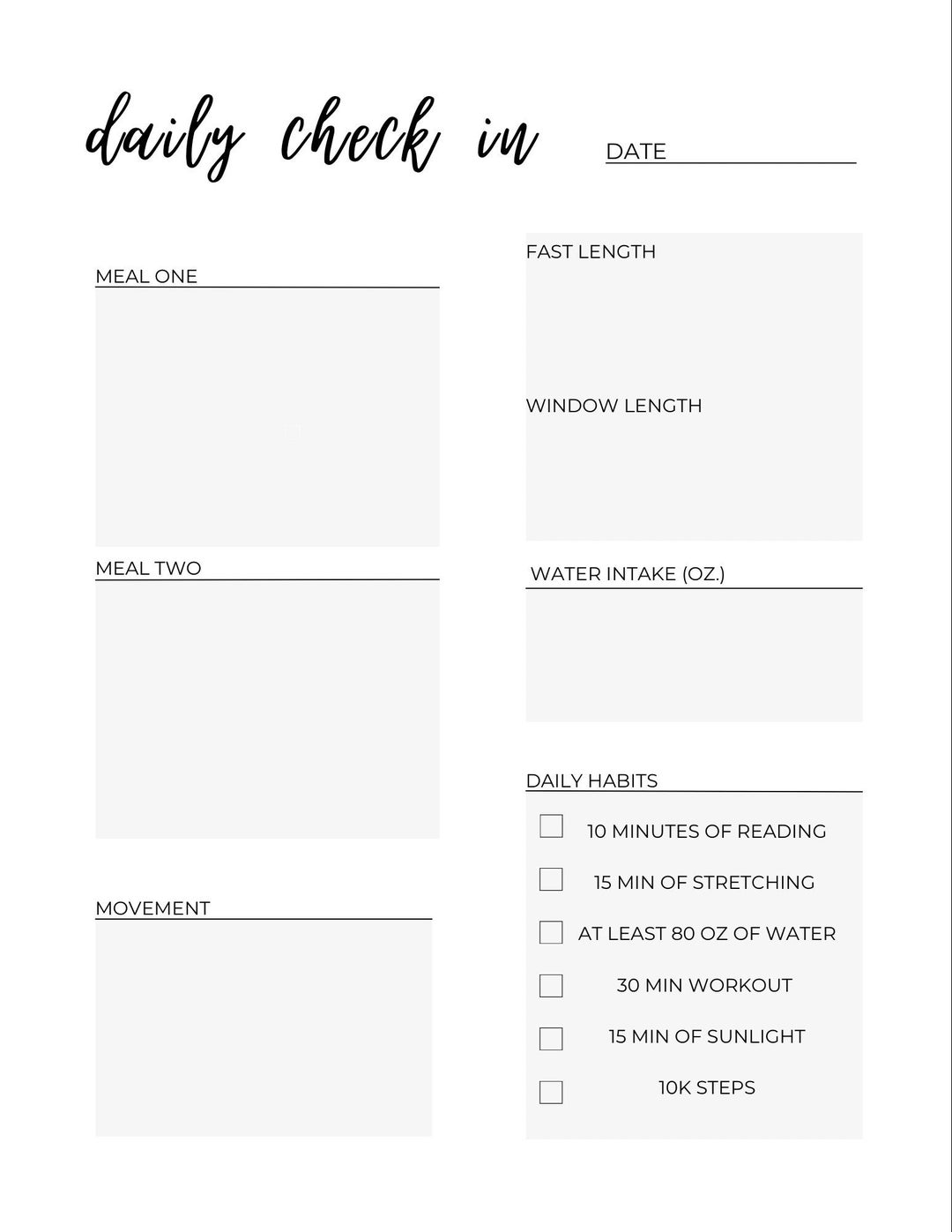 Intermittent Fasting Daily Habit Tracker - Etsy
