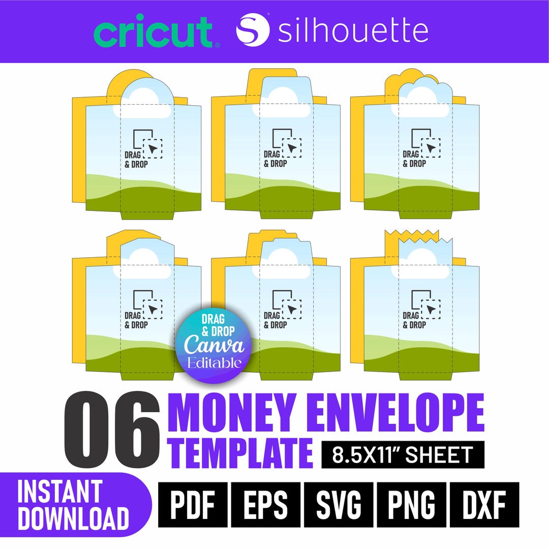 Editable Money Envelope Template: Cash Envelope Canva + SVG & Printable ...