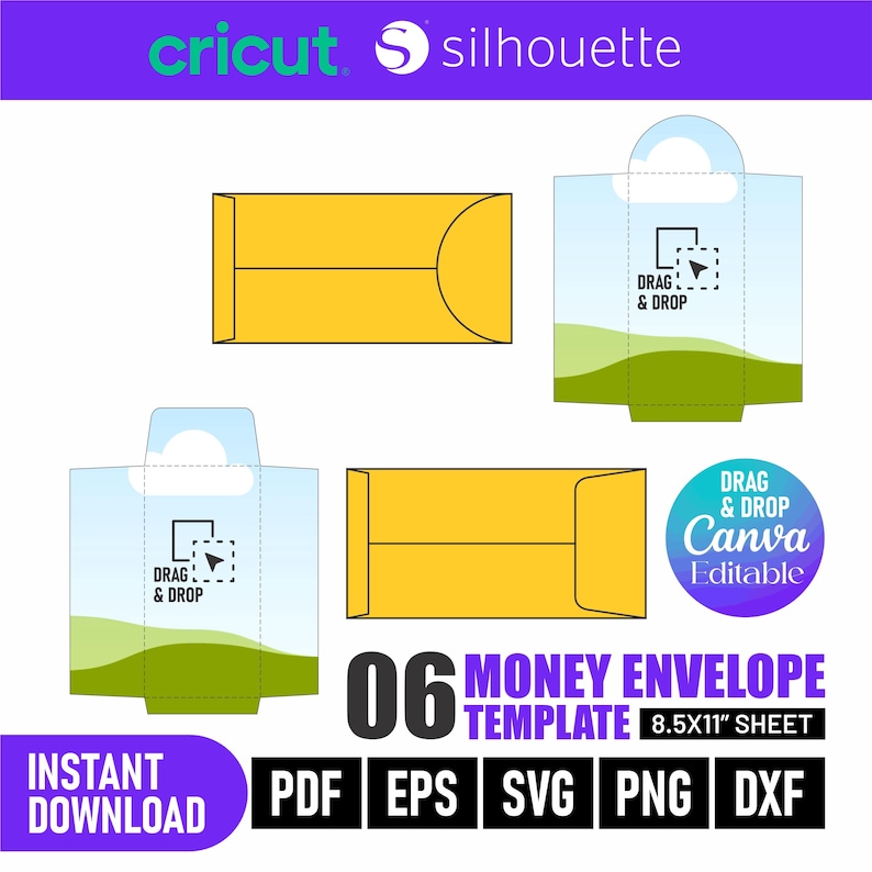 Editable Money Envelope Template: Cash Envelope Canva + SVG & Printable ...