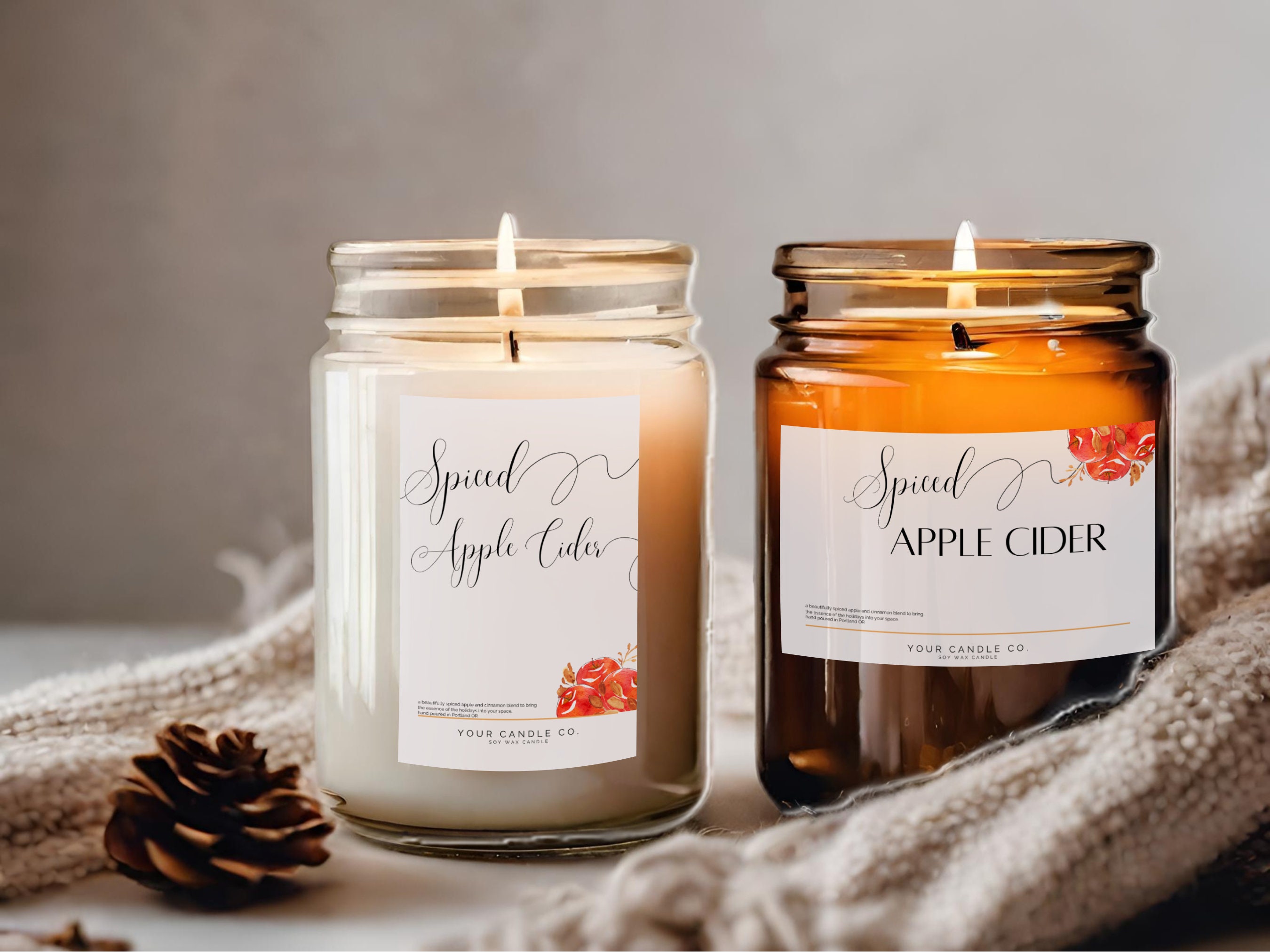 DIY Candle Sticker Label Template, Holiday Candle Label Template ...