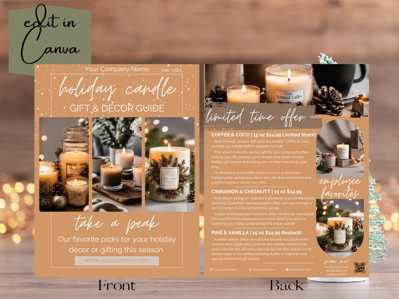 Christmas Newsletter, Company Newsletter Template, Candle Business ...