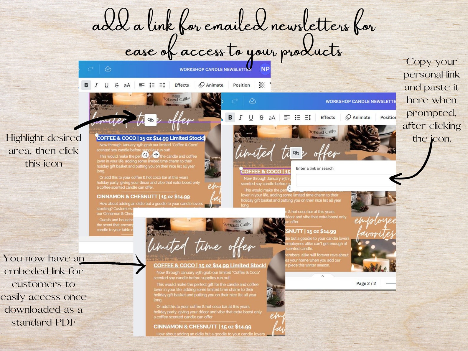 Christmas Newsletter, Company Newsletter Template, Candle Business ...