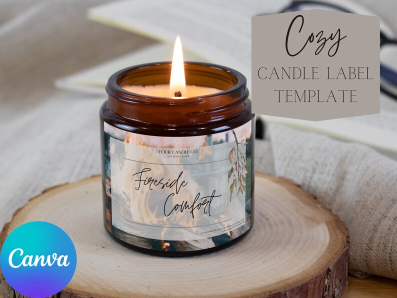 DIY Candle Label Template | Christmas Candle Sticker Design | Winter ...