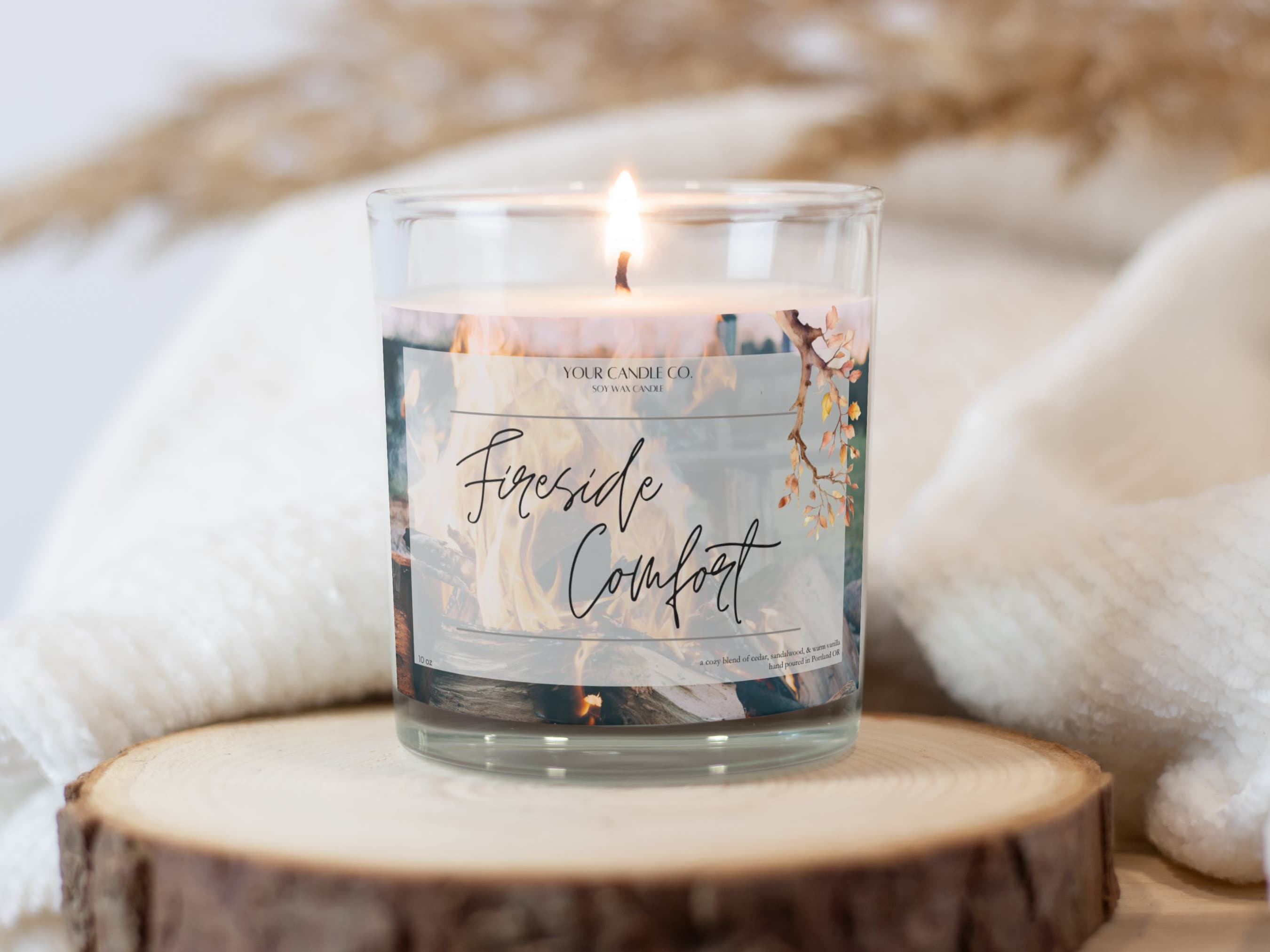 DIY Candle Label Template | Christmas Candle Sticker Design | Winter ...