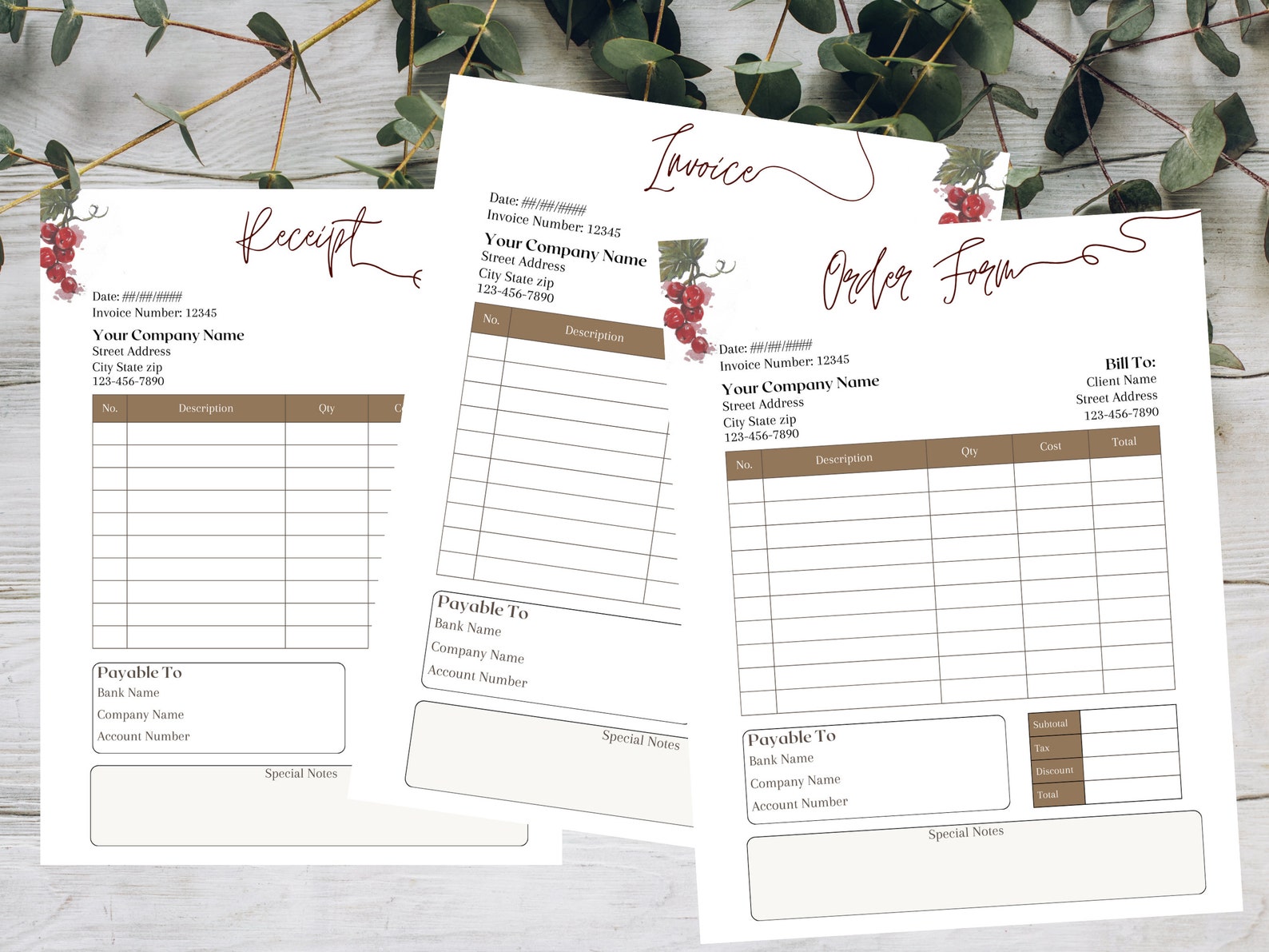 Invoice Template Download, Canva Invoice Template, Invoice Template PDF ...