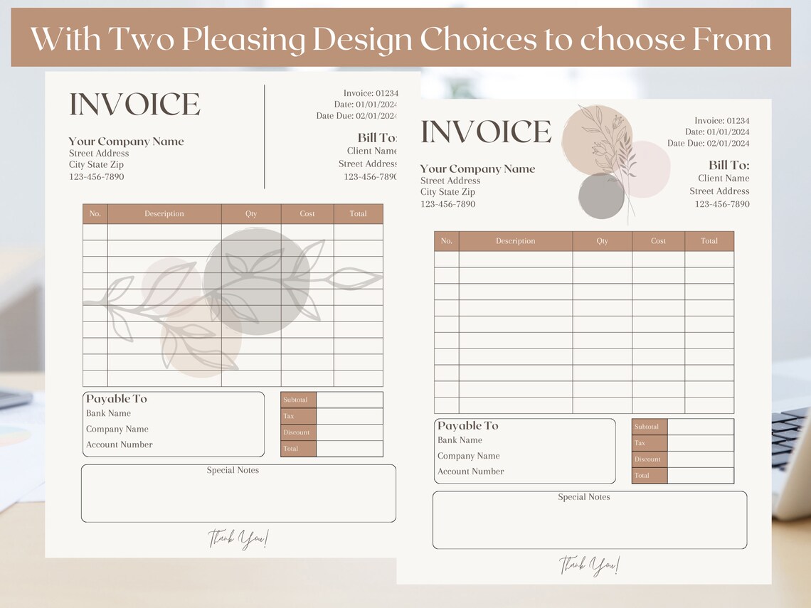 Editable Invoice Template | Work From Home | Invoice Template Download ...