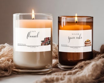 DIY Candle Sticker Label Template, Holiday Candle Label Template ...