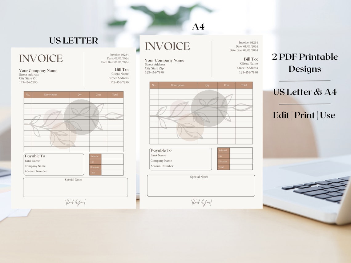 Editable Invoice Template | Work From Home | Invoice Template Download ...