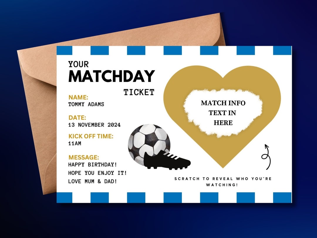 Surprise Football Team Ticket, Surprise Football Match, Football Ticket ...