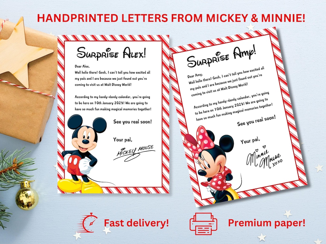 Personalised Letter From Mickey Mouse, Minnie Mouse Birthday to ...