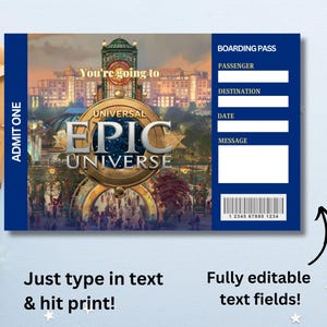 Printable Christmas Universal Studios Epic Universal Studios Ticket ...