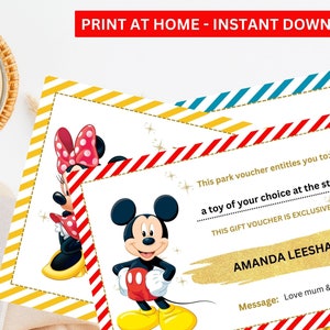 Disneyland Ticket Printable Surprise Spend Gift Coupons Vouchers Disney ...