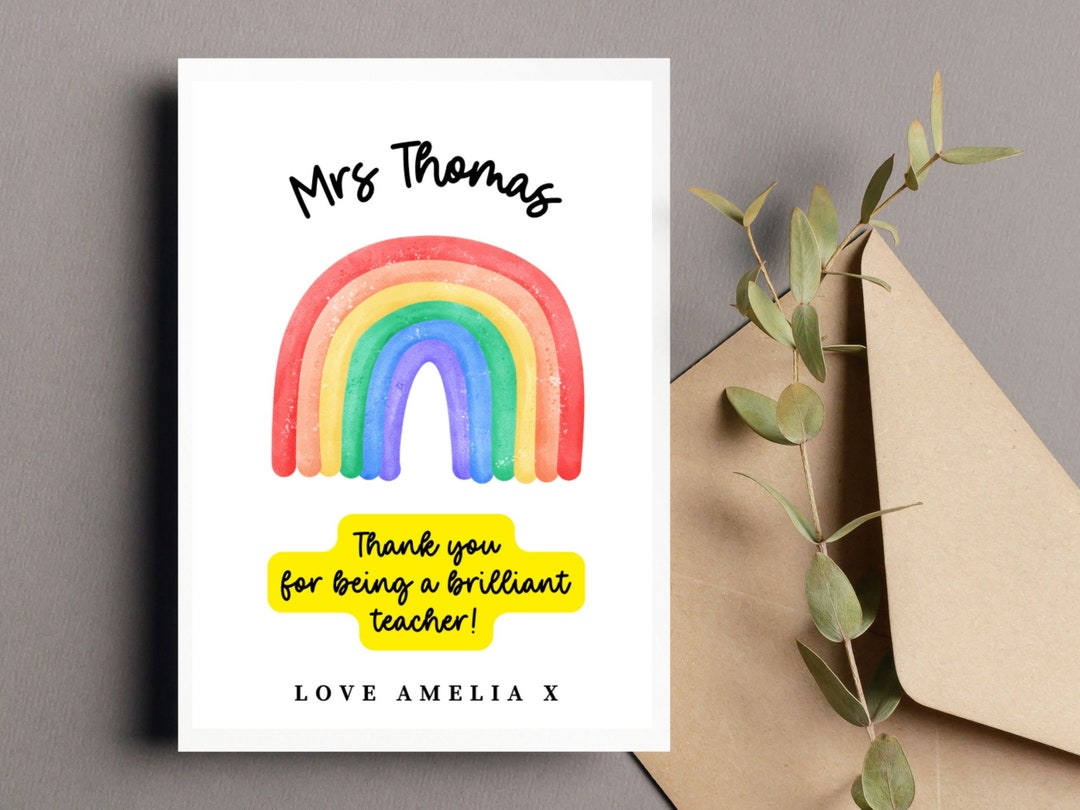 Best Teacher Thank You Personalised Card, School Leaver, Top Teacher ...