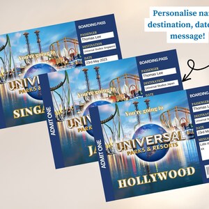 Universal Studios Reveal Personalise Orlando Printed Ticket Surprise ...