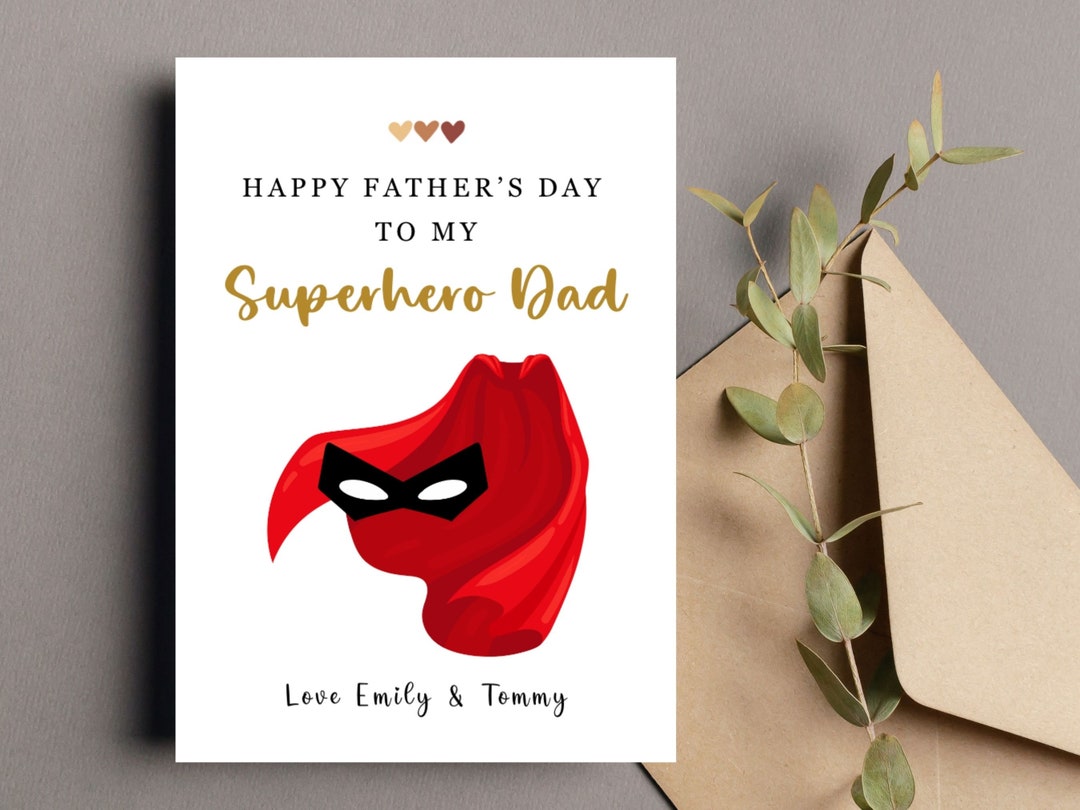 Superhero Dad Fathers Day Card, Hero Theme Fathers Day Card ...