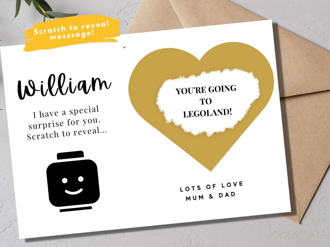 Legoland Surprise Card, Scratch Holiday Card, Scratch to Reveal Card ...