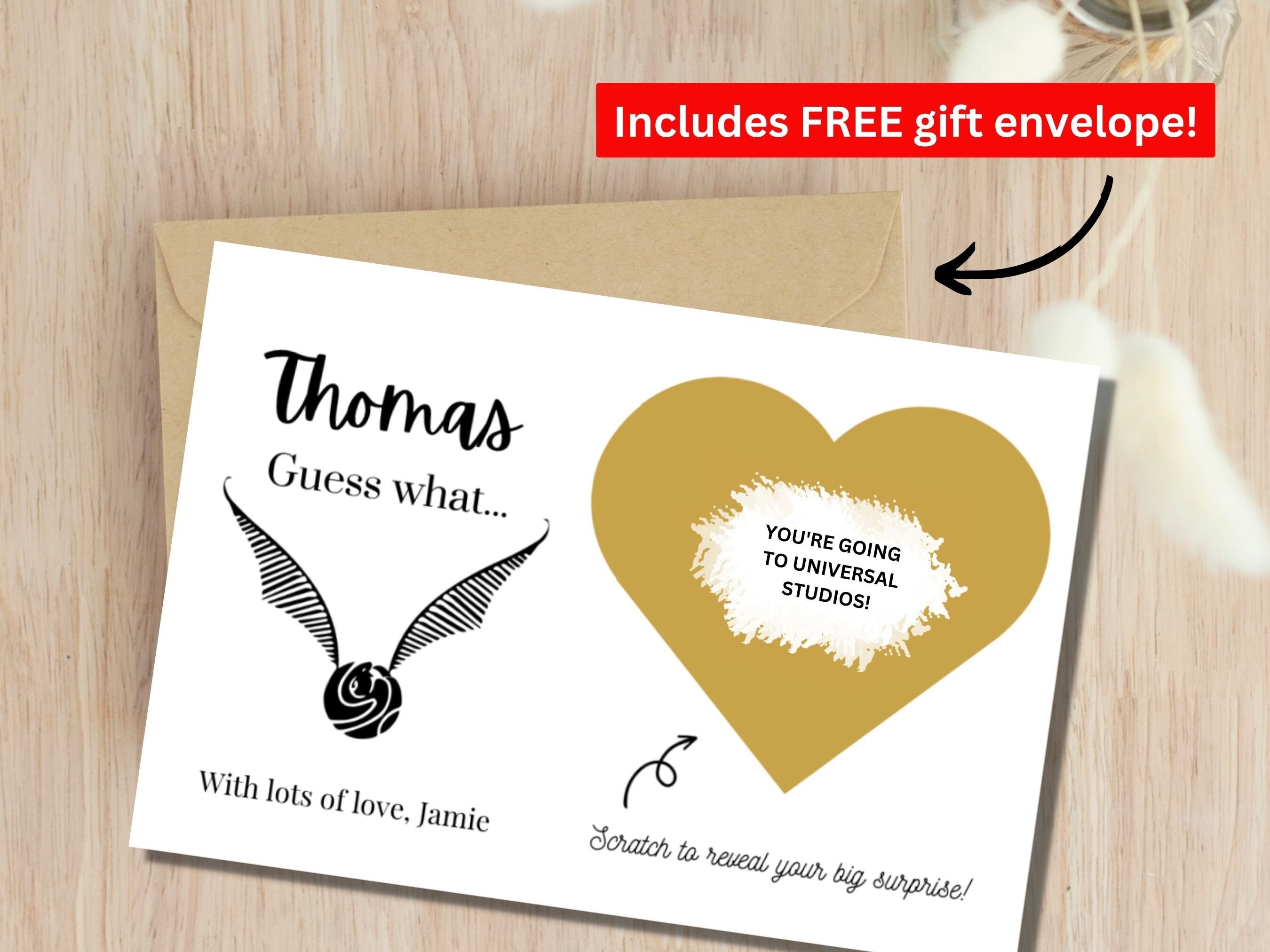 Harry Potter Snitch Scratch Reveal Card, Surprise Announcement - Etsy