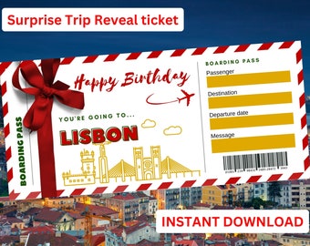 Christmas Surprise Paris Trip Travel Ticket Printable Surprise Boarding ...