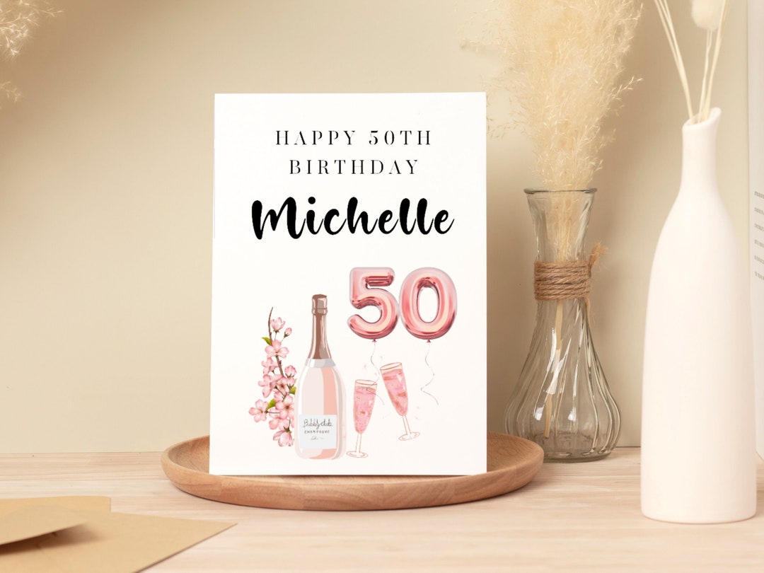 Personalised 50th Birthday Milestone Card, Happy Fiftieth Birthday Card ...