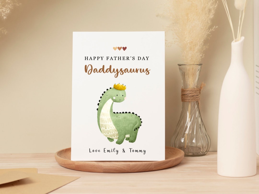 Dinosaur Father's Day Card, Daddysaurus Fathers Day Card, Personalised ...