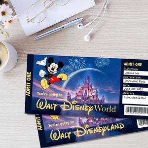 Disneyland Ticket Printable, Surprise Gift Reveal (PDF) - Etsy