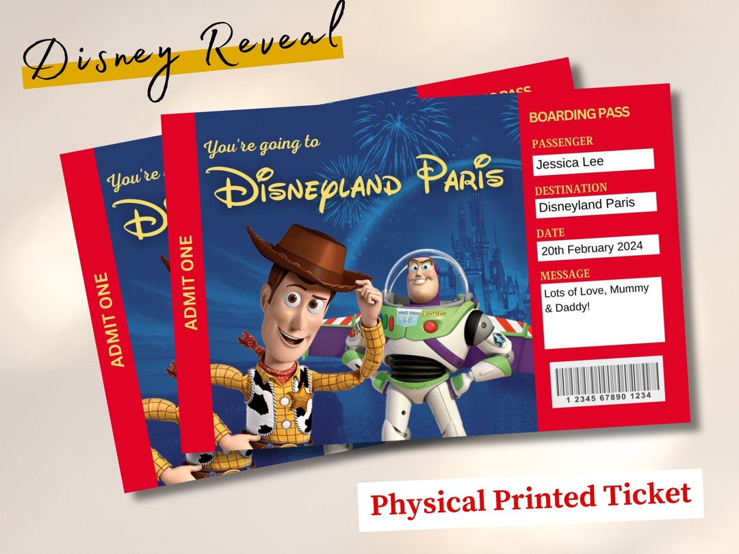 Disney Toy Story Woody Buzz Handprinted Disneyland Ticket Theme Park ...