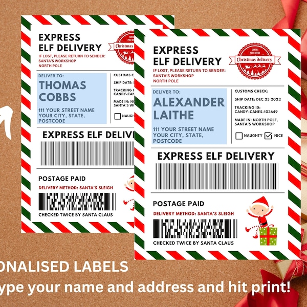 Christmas Parcel Stickers - Etsy