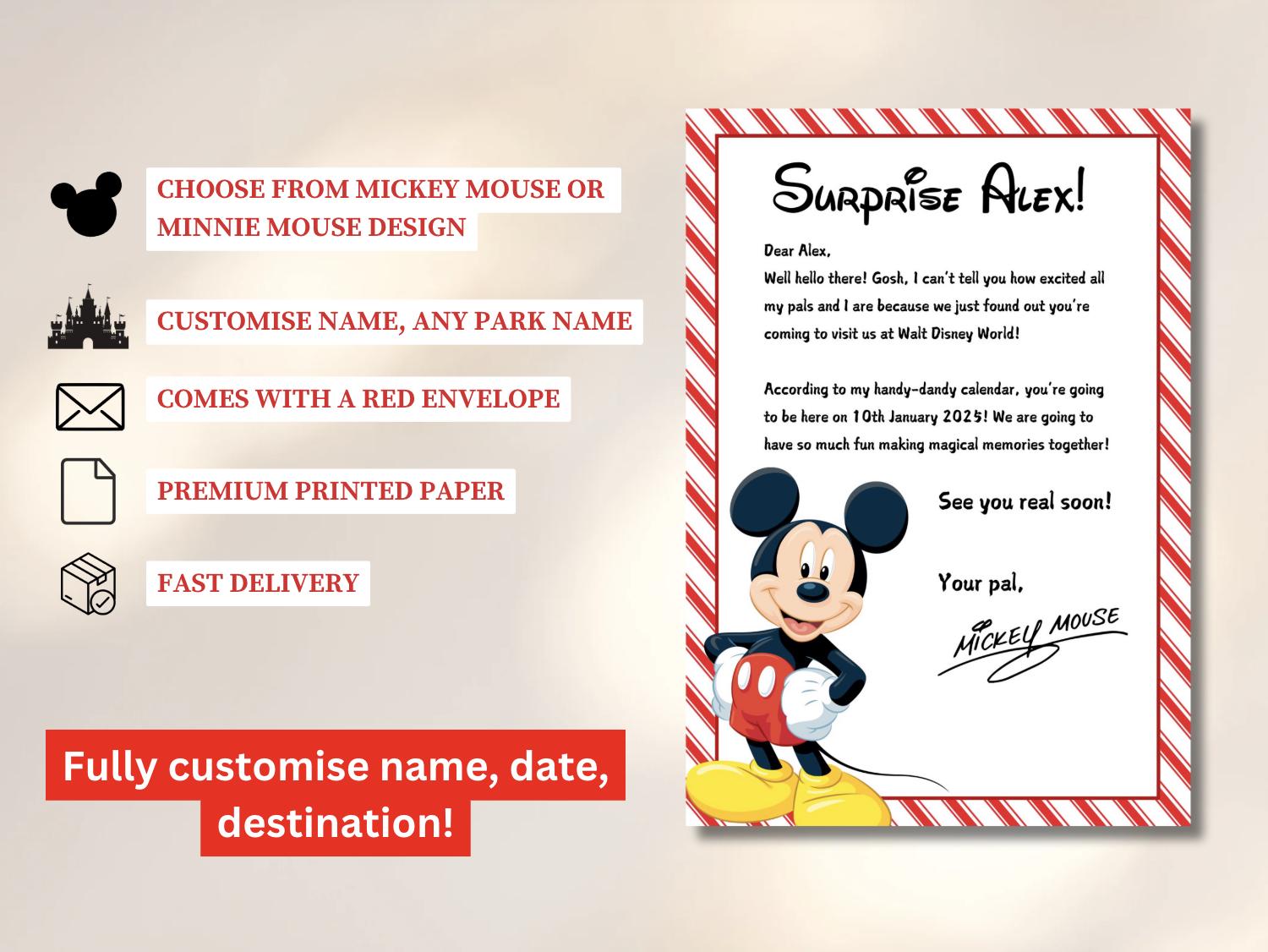 Personalised Mickey Letter Disneyland Reveal | Disneyworld and ...