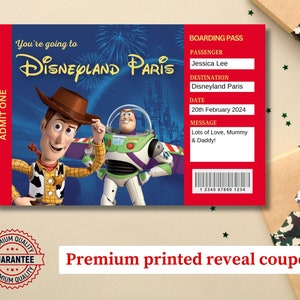 Disney Toy Story Woody Buzz Handprinted Disneyland Ticket Theme Park ...