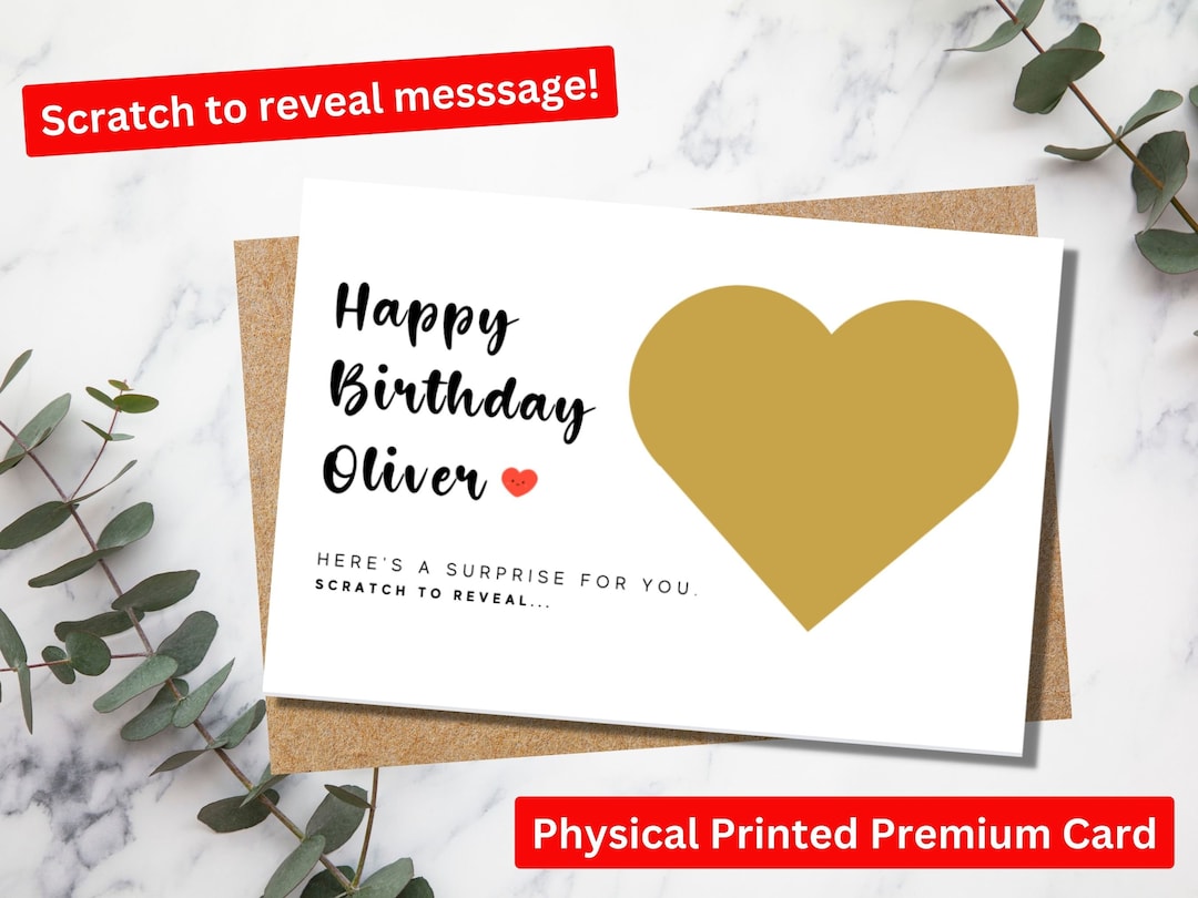 Surprise Birthday Card, Scratch to Reveal, Birthday Scratch Card ...