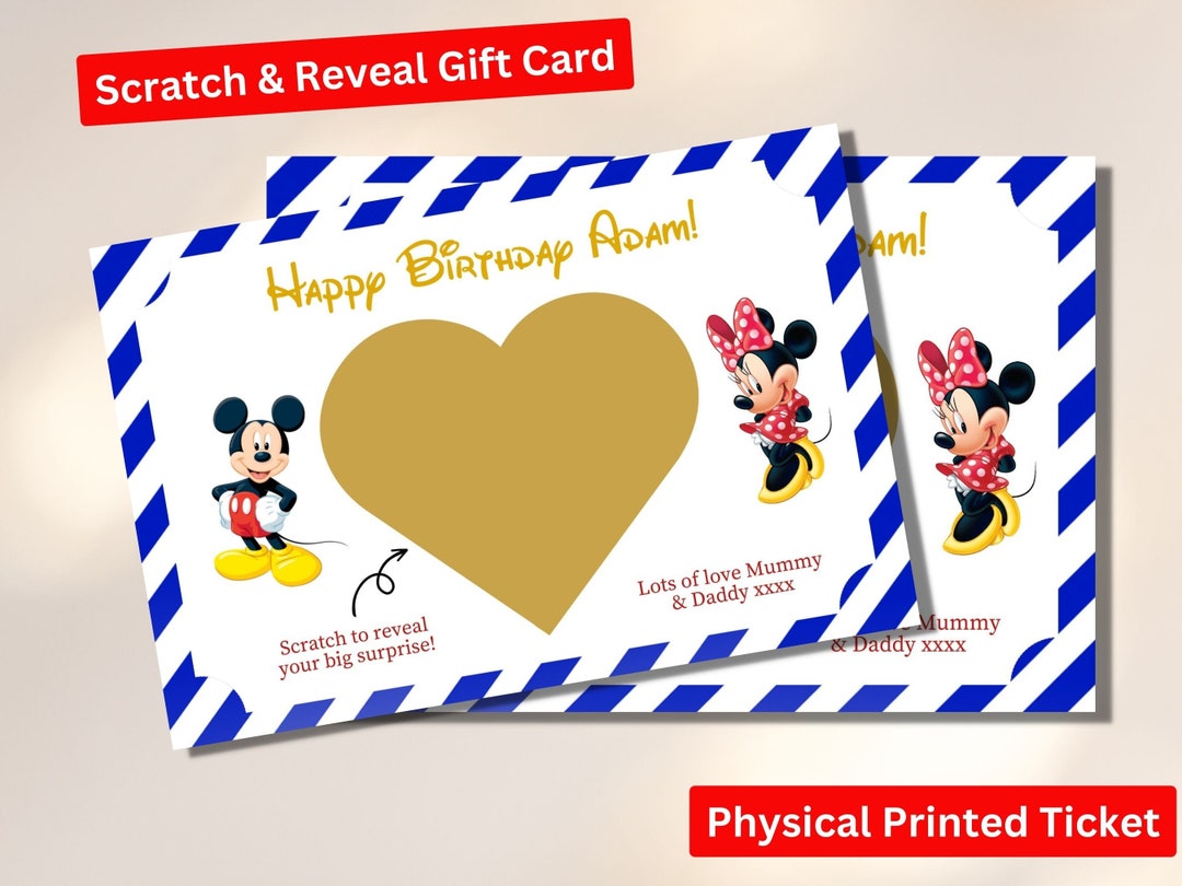 Disneyworld Disneyland Pass Personalised Reveal Voucher Surprise ...