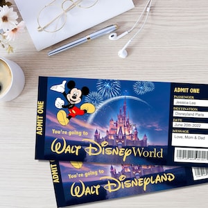 Disneyworld Ticket Printable Surprise Reveal Announcement, Mickey Mouse ...