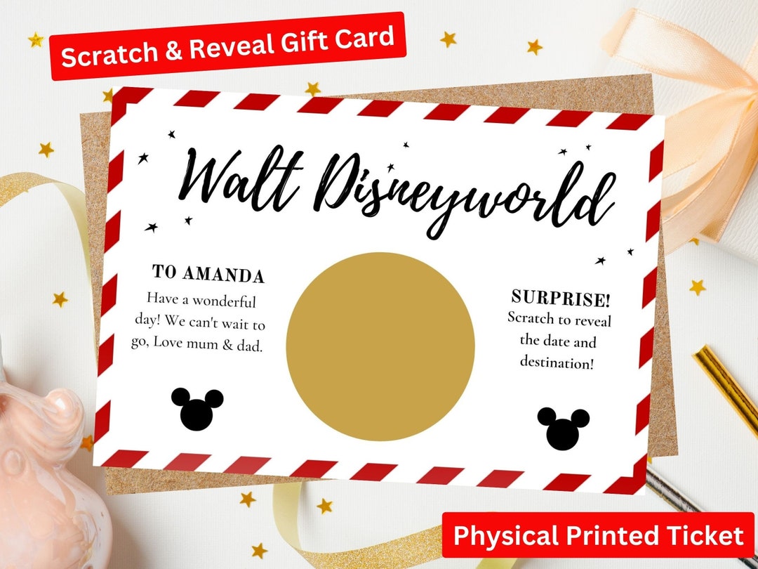 Disneyworld Disneyland Pass Personalised Reveal Voucher Surprise ...