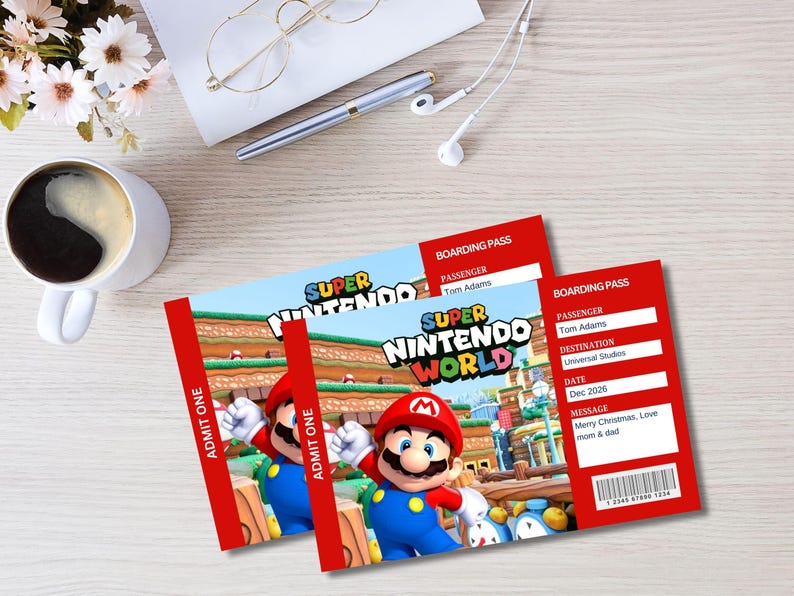 Downloadable Super Mario World Universal Studios Ticket Theme Park ...